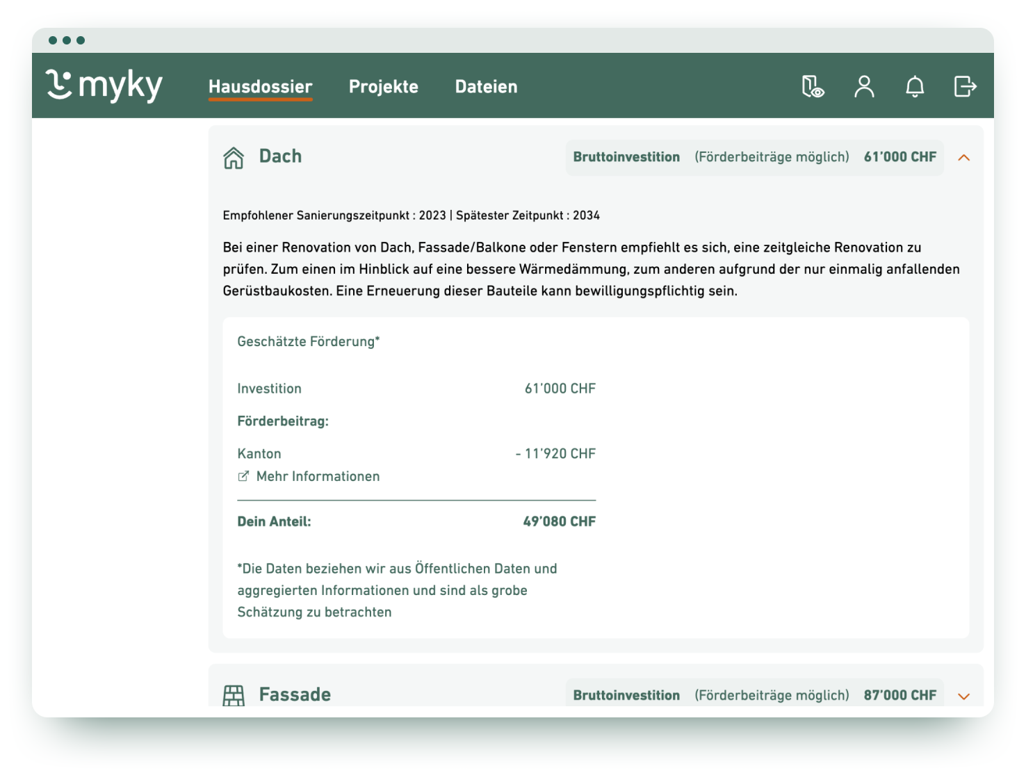 Sanierungsrechner von myky - jetzt berechnen