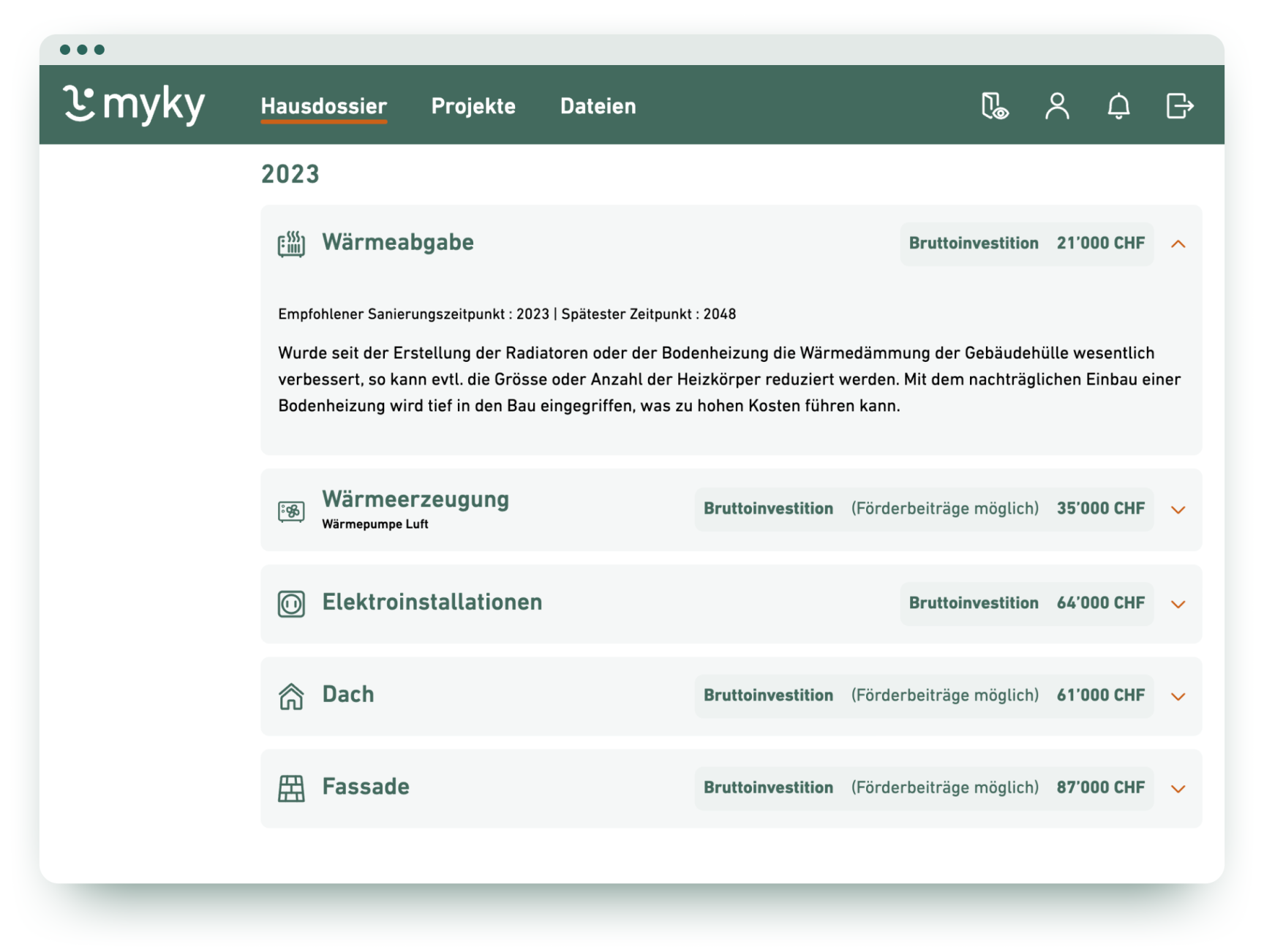 Sanierungsrechner von myky - jetzt berechnen